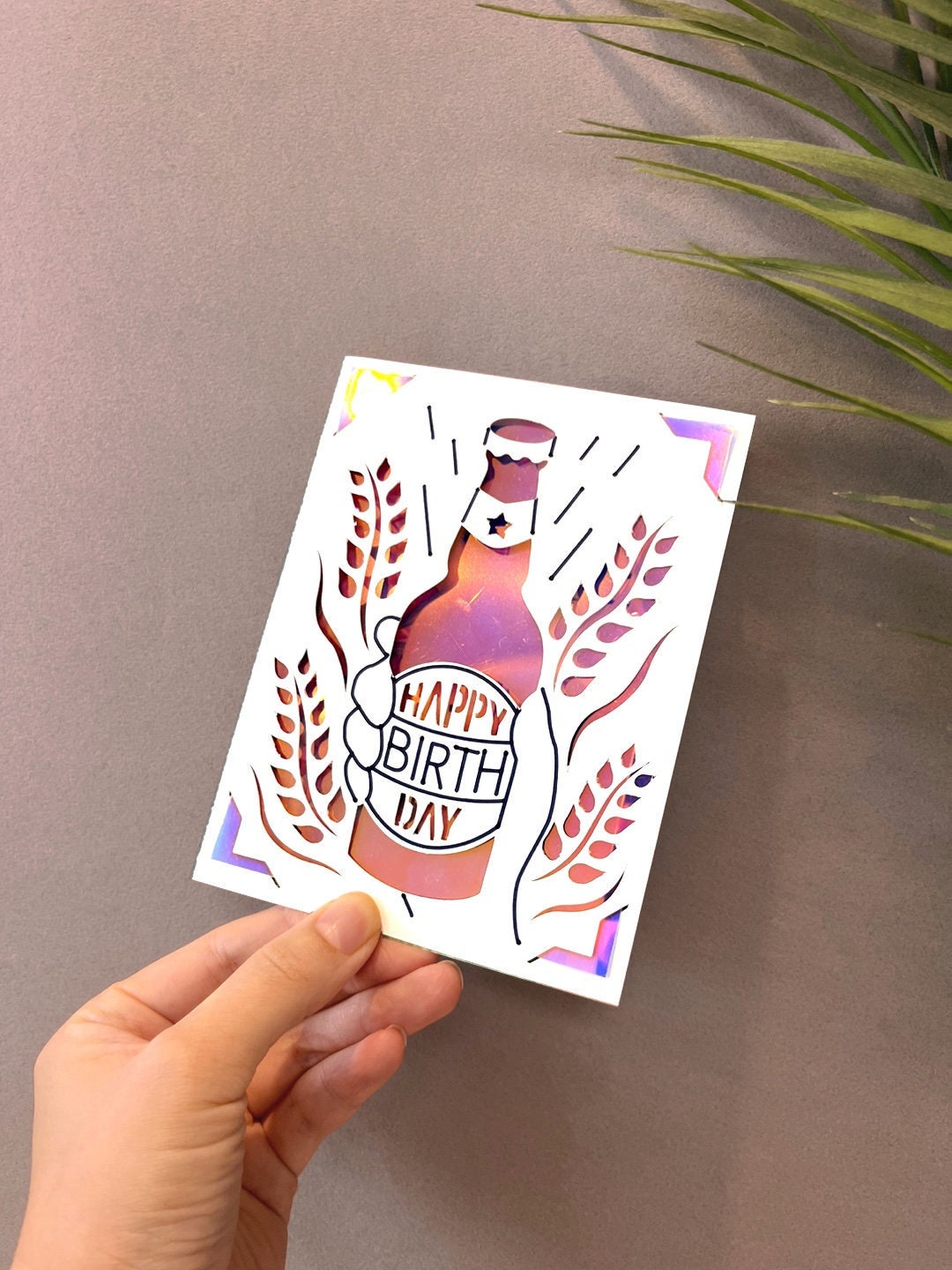 Happy Birthday Beer Card Svg, Cricut Joy Card, Beer Card Cut File, Card ...