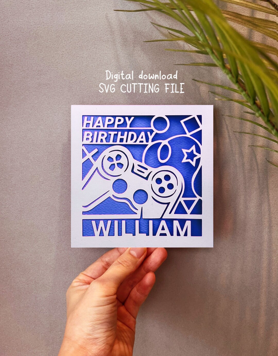 Gamer Birthday Card Svg, Boy Birthday Card Svg, Personalised Birthday ...