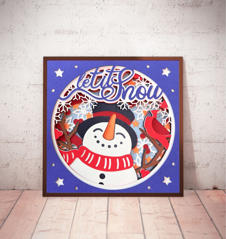 Snowman Shadow Box, 3d Christmas Svg, Cricut Files Svg, Instant Digital ...