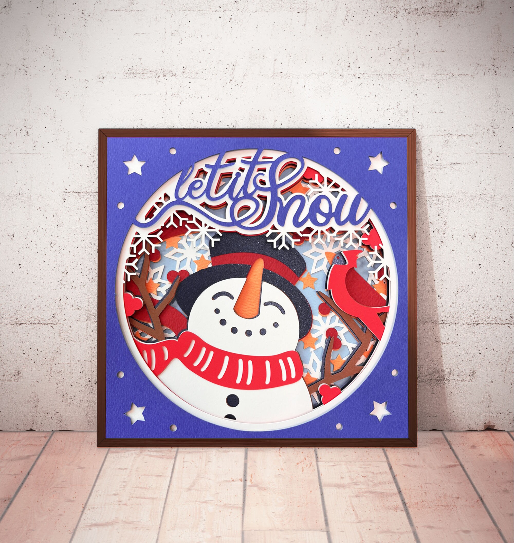 Snowman Shadow Box, 3d Christmas Svg, Cricut Files Svg, Instant Digital ...
