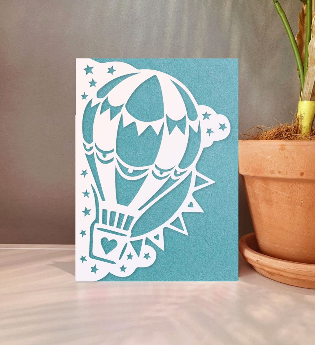 Air Balloon Invitation Card Svg, Baby Shower Invitation Svg, Birthday ...