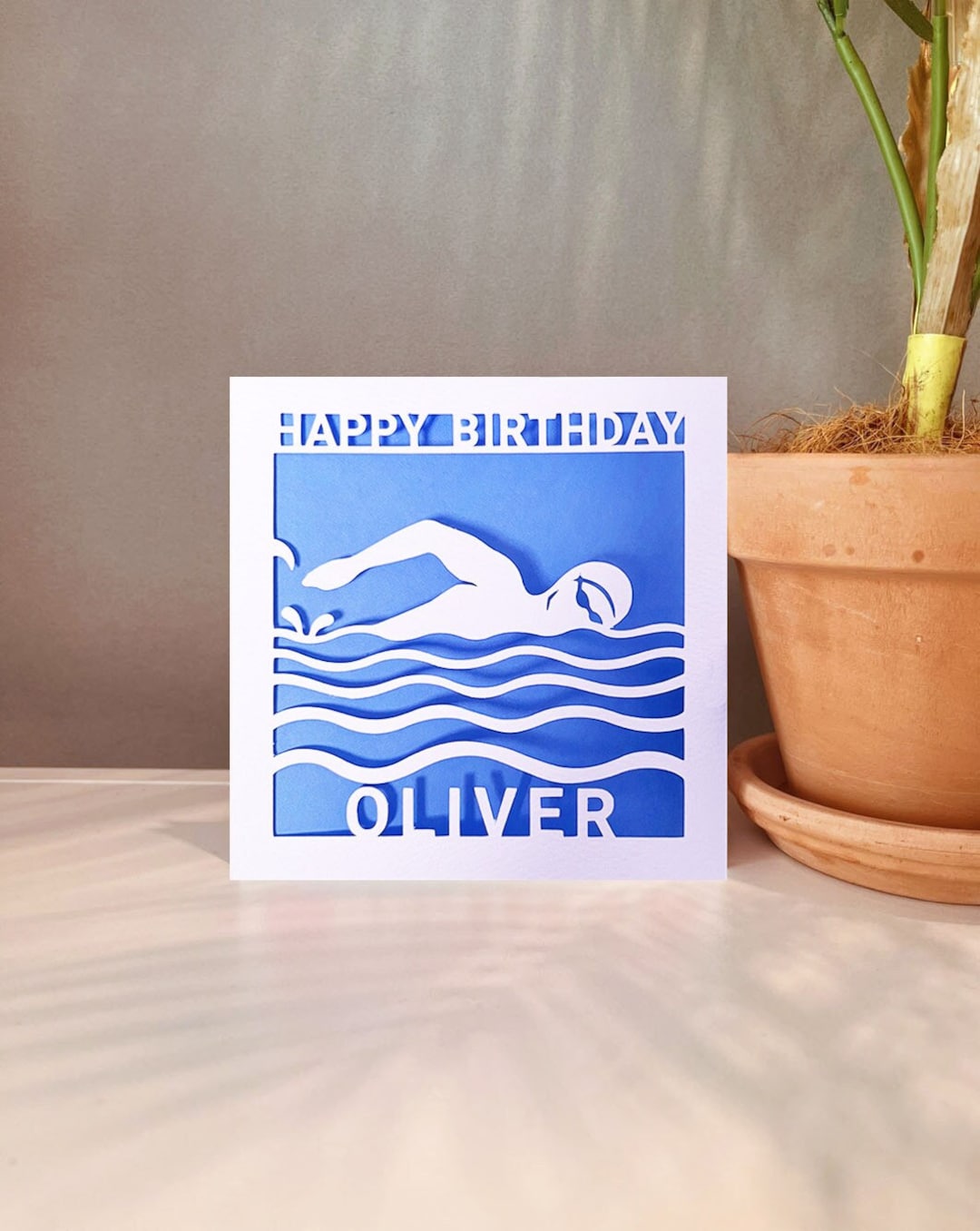 Swimming Birthday Card SVG, Birthday Card for Swimmer SVG, Cricut ...