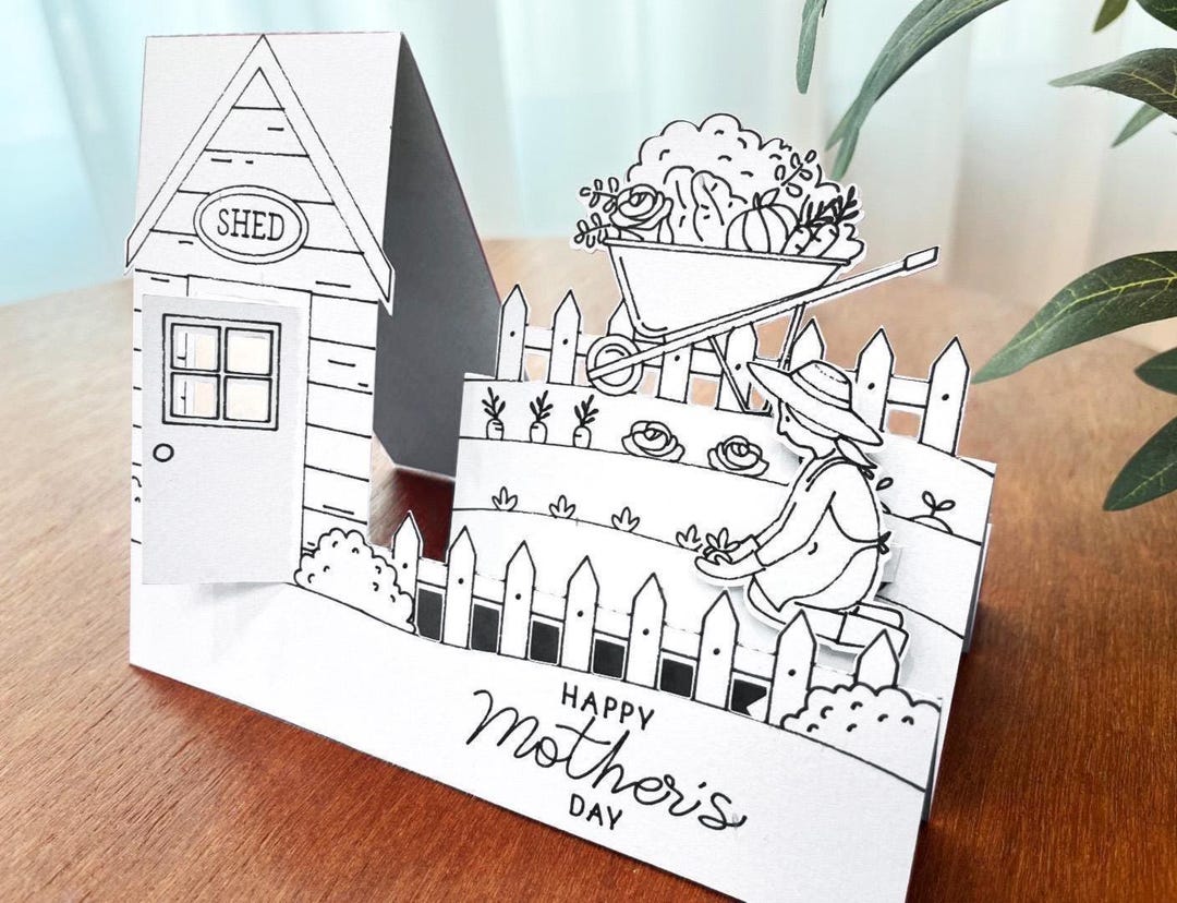Mother's Day Gardening Pop up Card SVG (digital Download) - Etsy