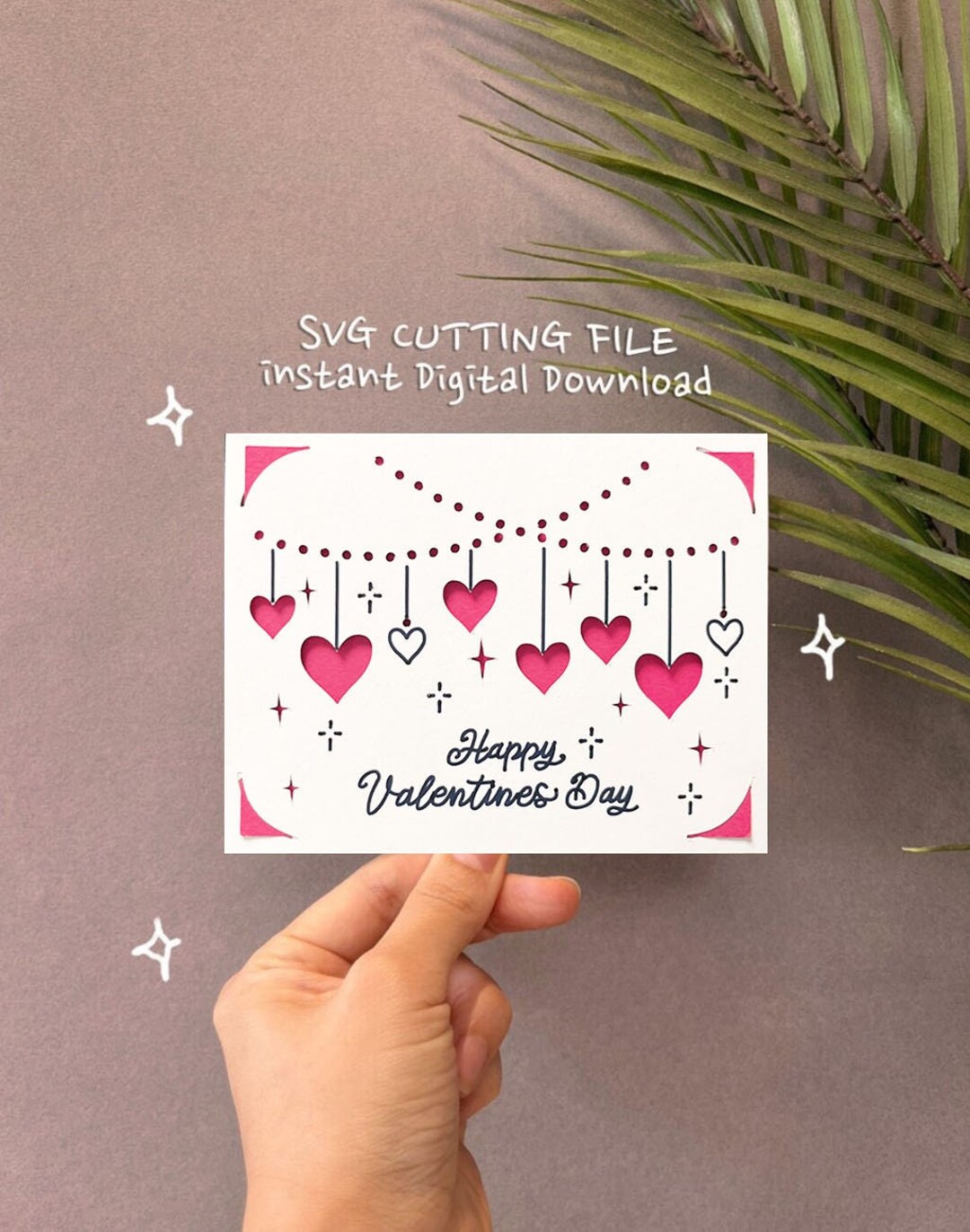 Heart Valentines Day Card Svg, Valentine’s Day Insert Card, Draw and ...