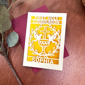 Personalized First Holy Communion Card SVG: Papercut Template (digital ...