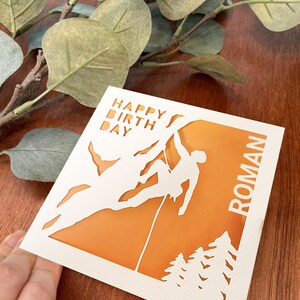 Rock Climber Birthday Card SVG, Personalised Climber Card Svg, Card for ...