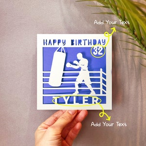 Personalized Boxing Birthday Card SVG: Papercut Template (digital ...