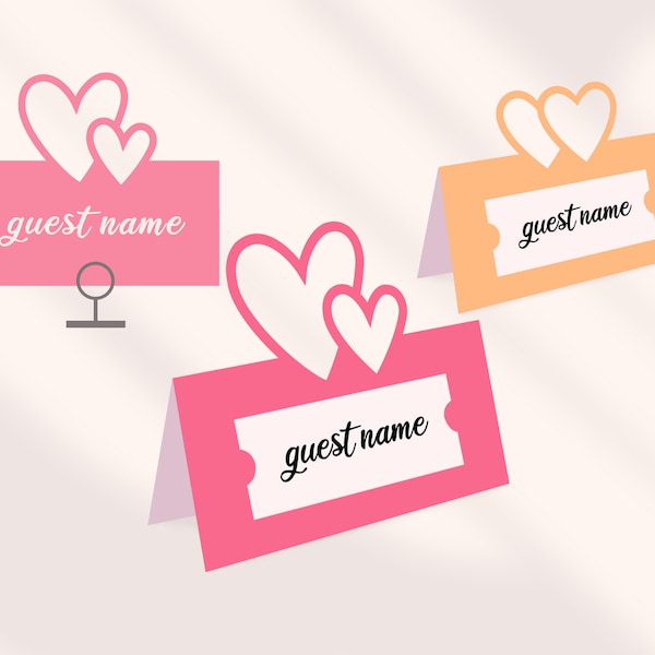 Heart Place Card - Etsy