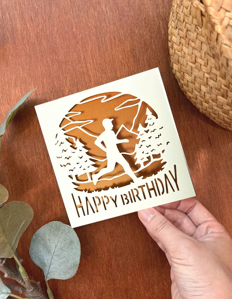 Runner Birthday Card Svg Man Birthday Card Svg Cutting - Etsy