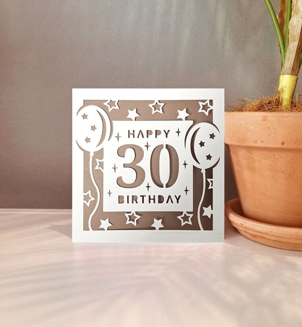 30th Birthday Card Svg 30th Cricut Svg Cutting Files for - Etsy Canada