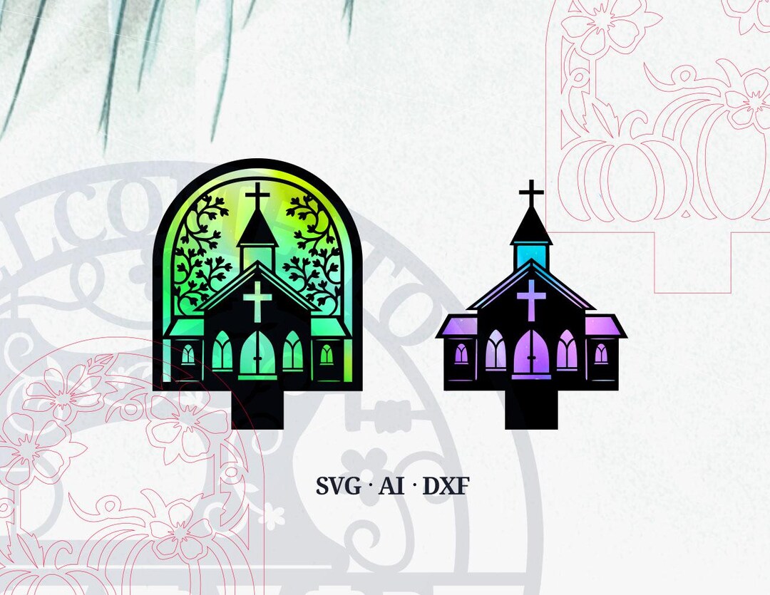 Church Night Light SVG: Holiday Decor Cut File (digital Download) - Etsy