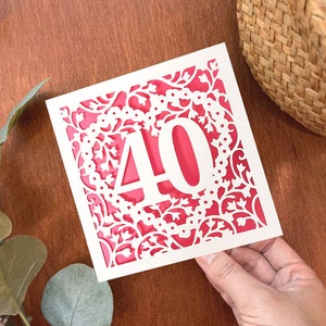 Age 40 Card Svg, 40th Birthday Card Cricut, 40th Anniversary Card Svg ...