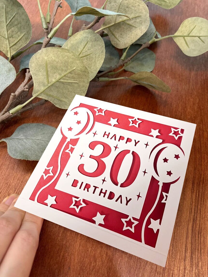 30th Birthday Card Svg 30th Cricut Svg Cutting Files for - Etsy Canada