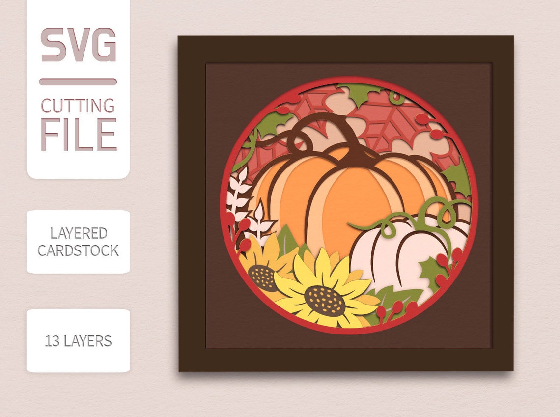 Fall Shadow Box Svg Halloween SVG Cut File Fall Svg - Etsy