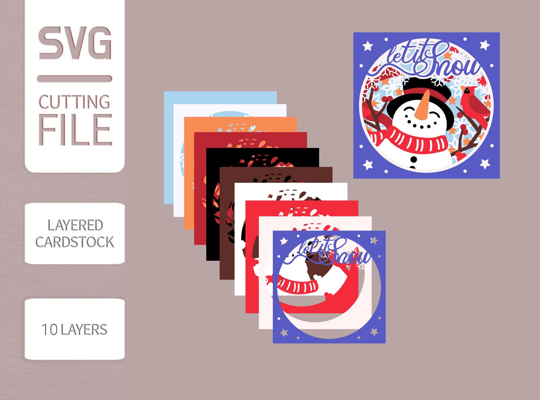 Snowman Shadow Box, 3d Christmas Svg, Cricut Files Svg, Instant Digital ...