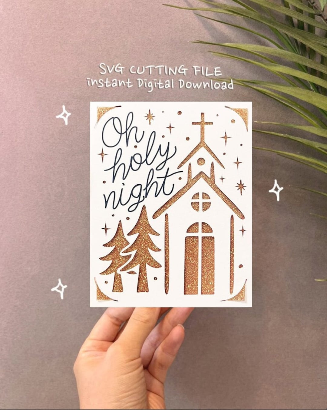 Oh Holy Night Card Svg, Christmas Card Svg, Oh Holy Night Cricut Joy, Christ Card ,card Template ...