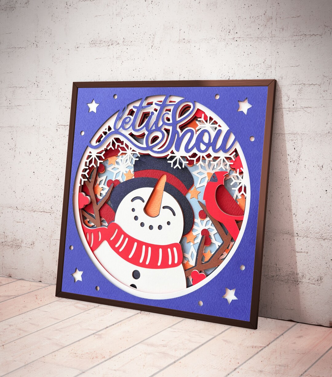 Snowman Shadow Box, 3d Christmas Svg, Cricut Files Svg, Instant Digital ...