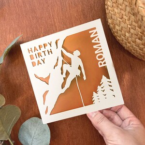 Rock Climber Birthday Card SVG, Personalised Climber Card Svg, Card for ...