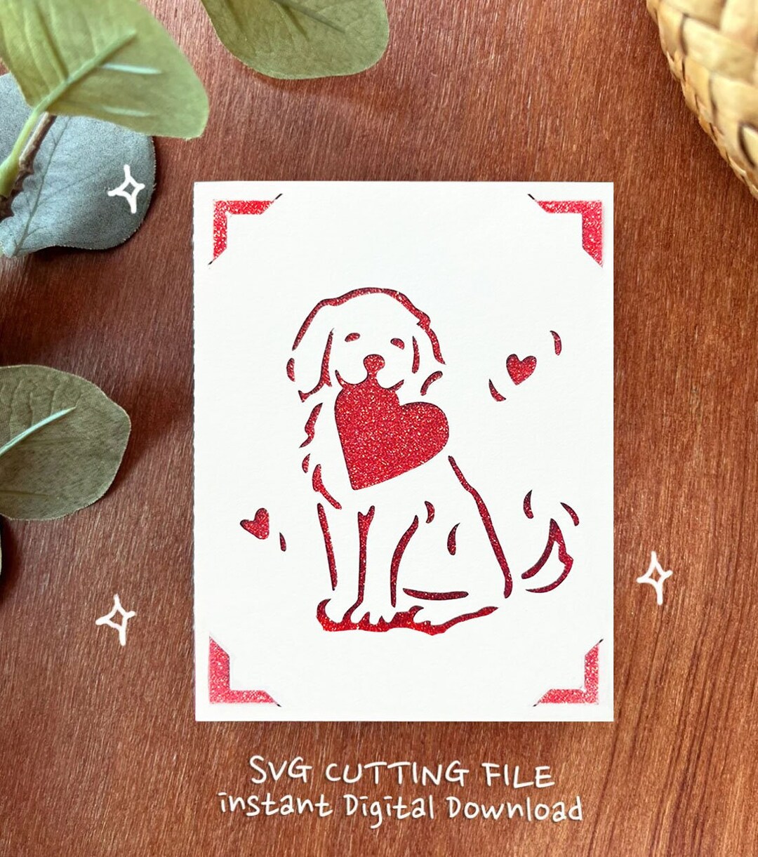 Golden Retriever Card Svg , Dog Lover Card Svg, Cricut Joy Dog, Cutting ...