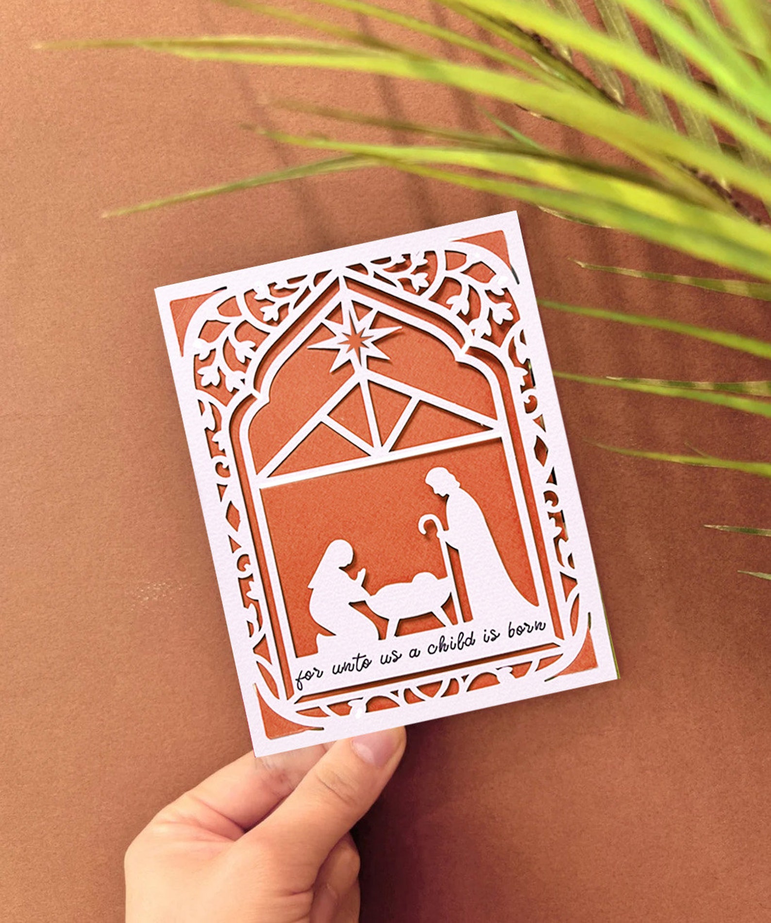 Nativity Card Svg, Cricut Joy Christmas Card Svg, Unto Us a Child is ...