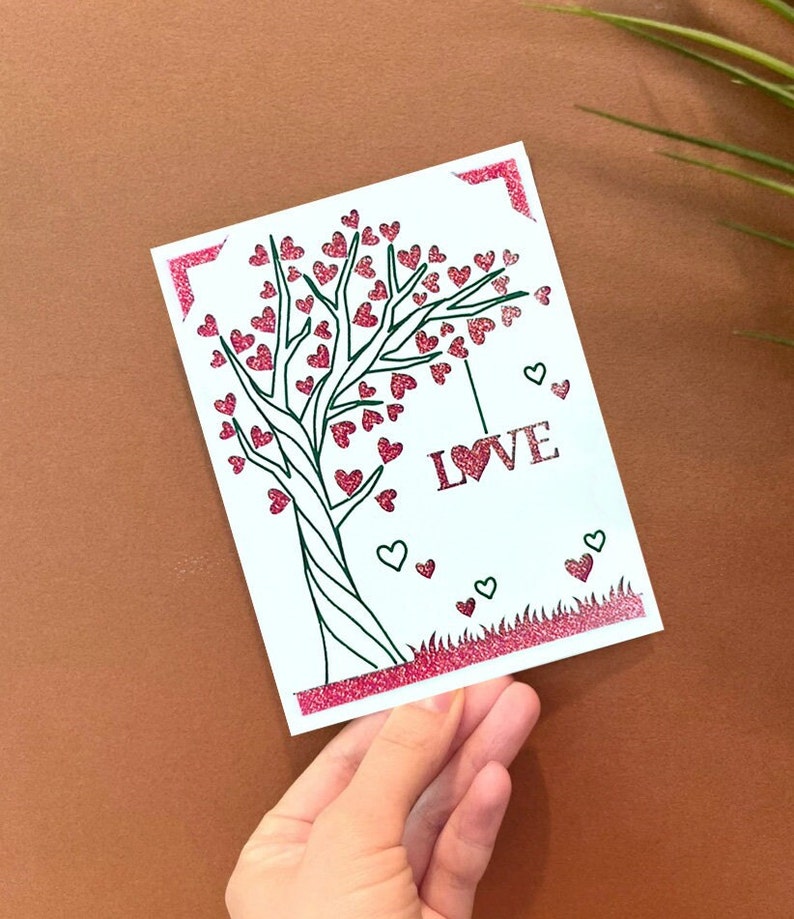 Love Tree Card Svg Valentine Card Svg Cricut Joy Valentines - Etsy