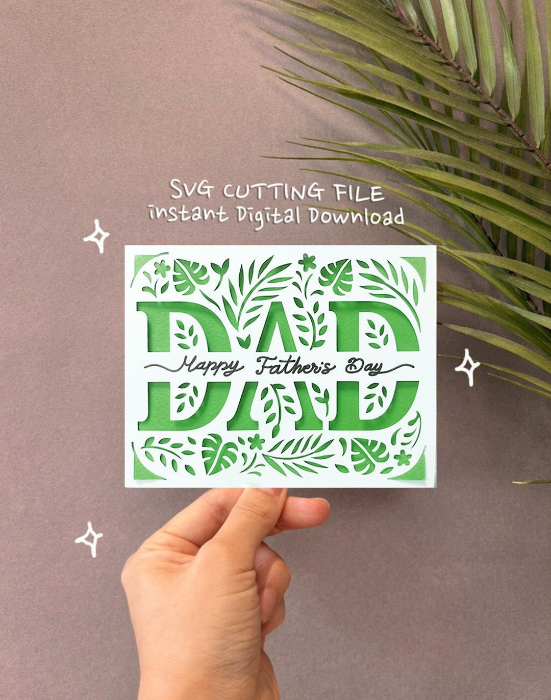 Dad Fathers Day Card Svg, Cricut Joy Card Svg, Plant Dad Card Svg ...