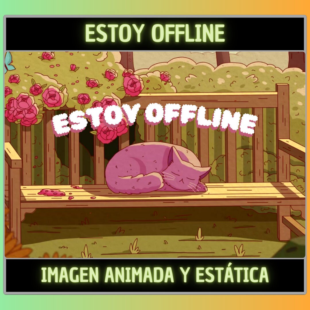 Pack 4 Animated Screens in Spanish, Cute Purple Cat. Twitch Screens ...