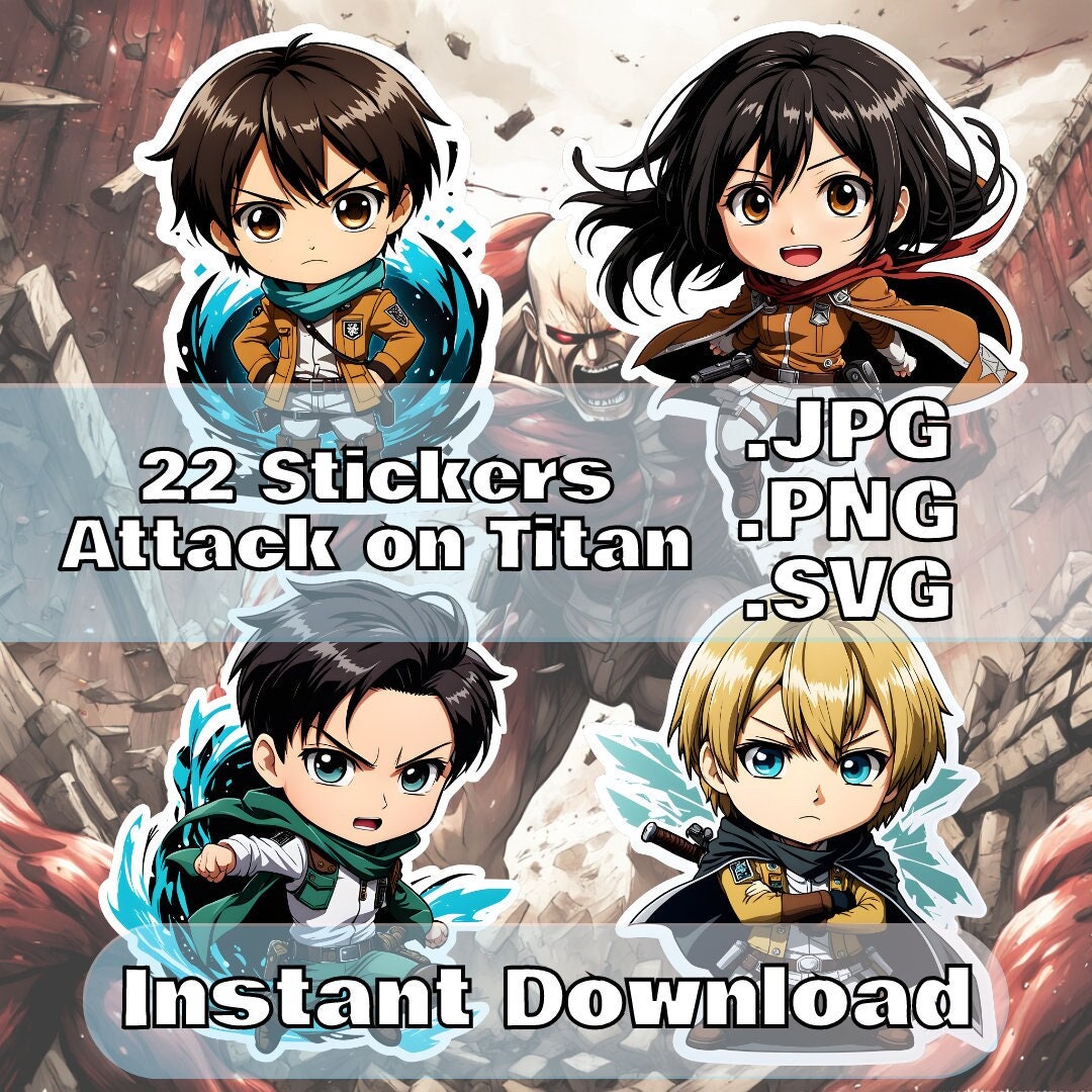 22 Titans PNG Sticker Pack 22 Titans Stickers, Anime, JPG, SVG Digital ...