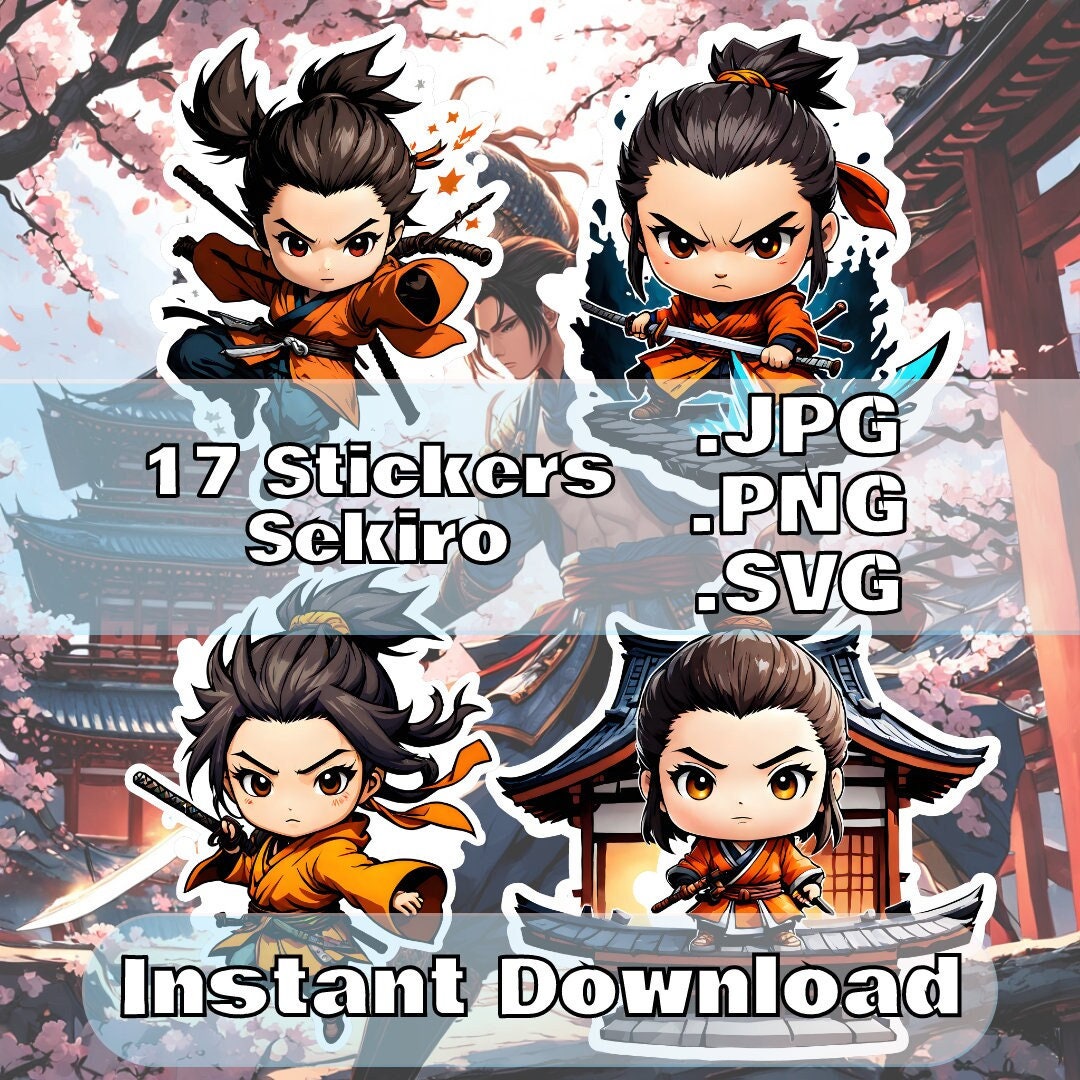17 Sekiro PNG Sticker Pack 17 Samurai Designs Digital Printable SVG ...