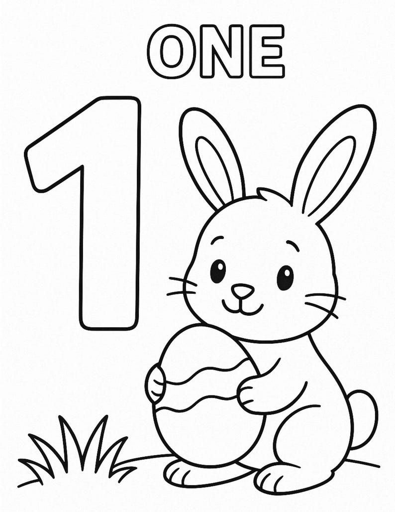 Easter Learning Numbers Coloring Sheets for Toddlers, Preschool, and ...