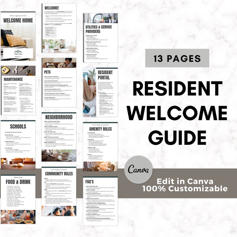 Resident Welcome Guide Template for Apartment Community Welcome Packet ...