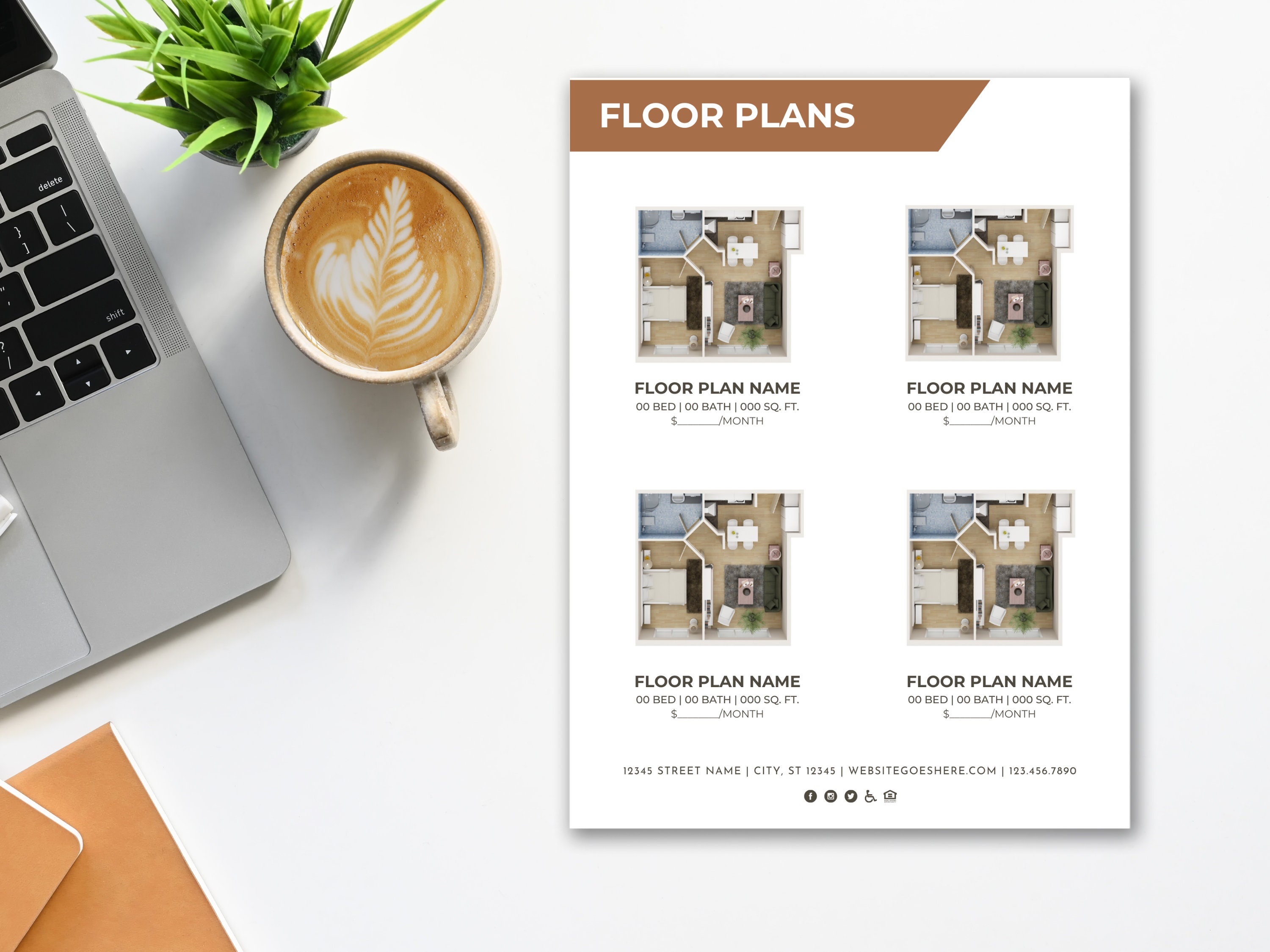 Editable Apartment Marketing Flyer for Apartment Community Floor Plans ...