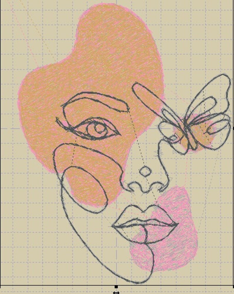 Design for Machine Embroidery Face. Scheme of (Download Now) - Etsy