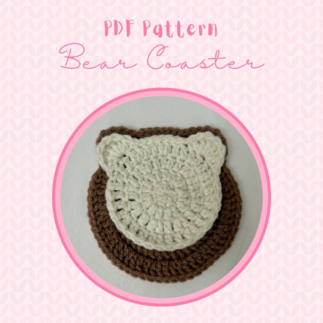 Easy Bear Coaster Crochet Pattern | 2 Sizes Crochet Bear Coaster ...