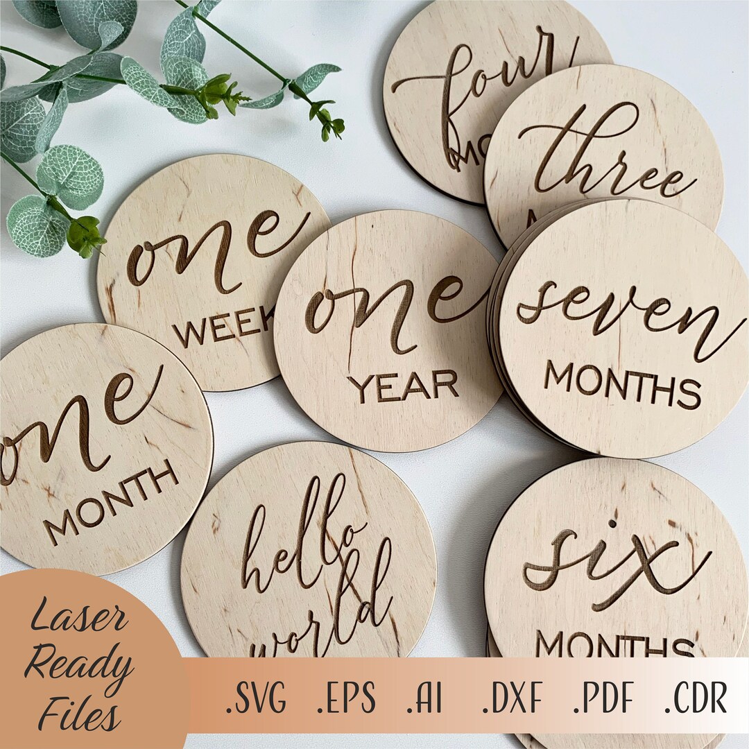 Monthly Baby Milestones SVG Bundle, Baby Milestone SVG, Hello World SVG ...