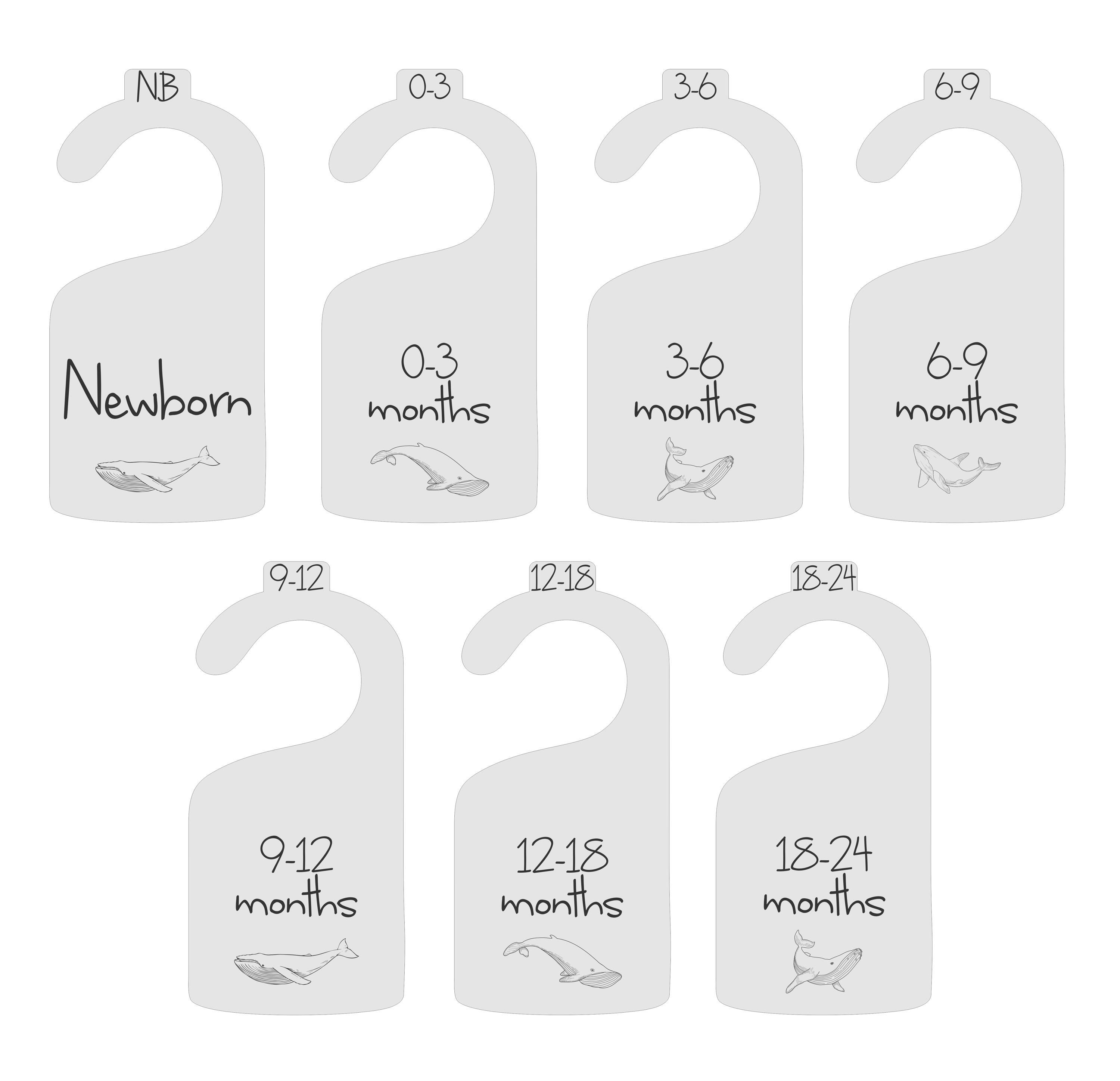 Whale Baby Closet Dividers SVG Bundle, Ocean Nursery Organizers, Laser ...