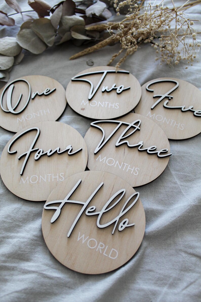 3D Baby Milestones SVG Bundle, Baby Milestone SVG, Hello World SVG ...