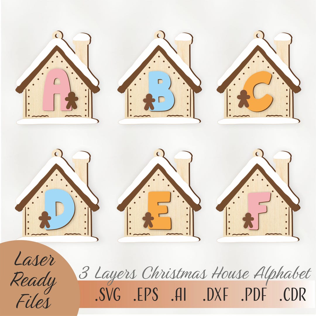 Christmas House Alphabet Bundle SVG, Christmas Decor, Christmas House ...