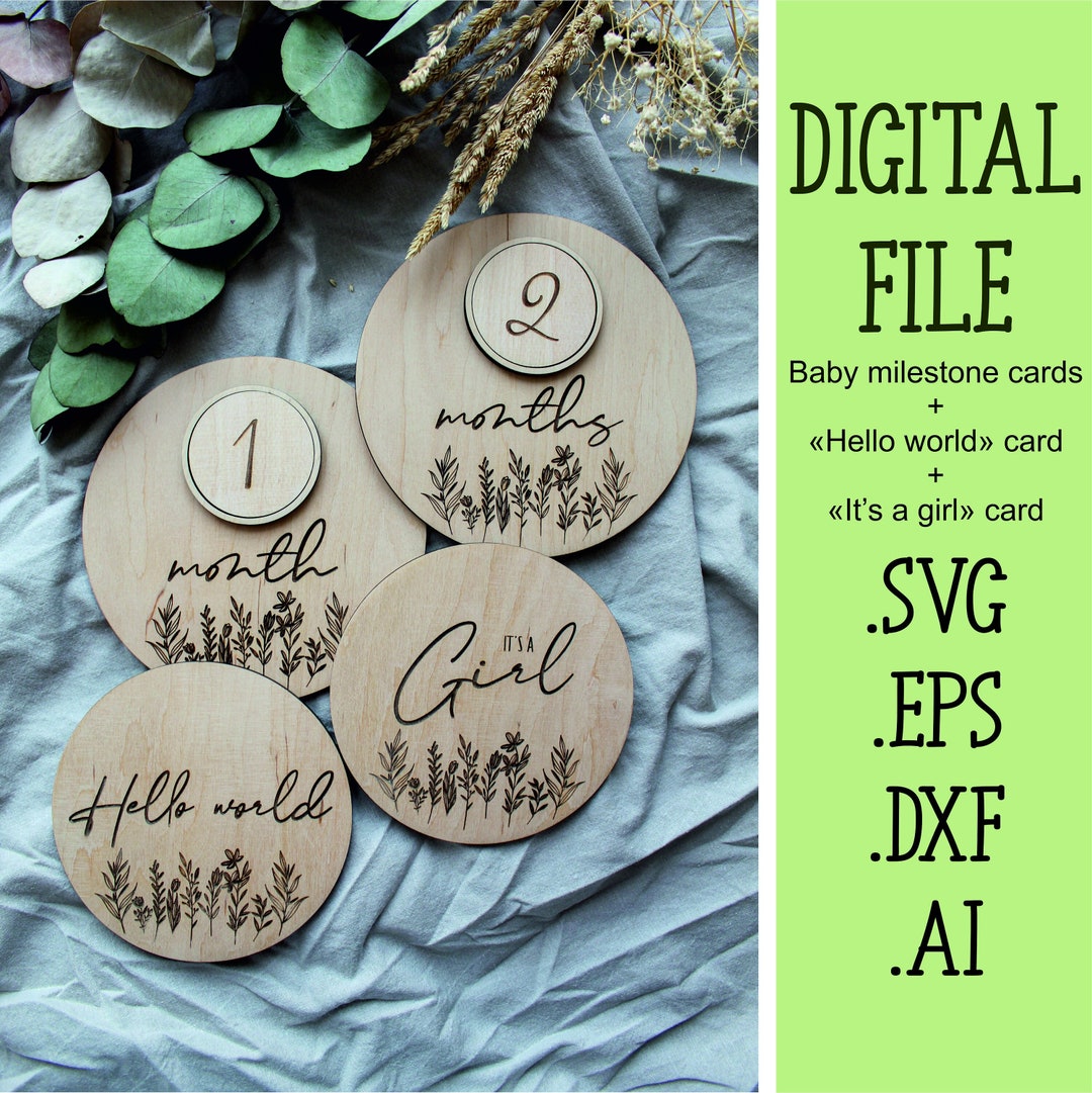 Baby Milestones Wildflowers SVG, Wildflowers SVG, Floral SVG, Laser Cut ...