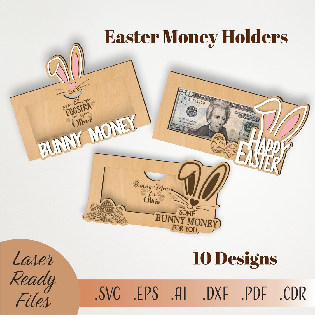 Easter Money Holder SVG, Laser File Easter Money Gift SVG, Bunny Money ...