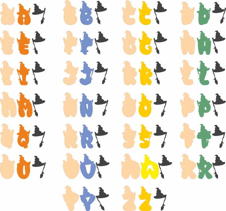 Halloween Letters Ornaments SVG Bundle, Halloween Decor Template, Tags ...