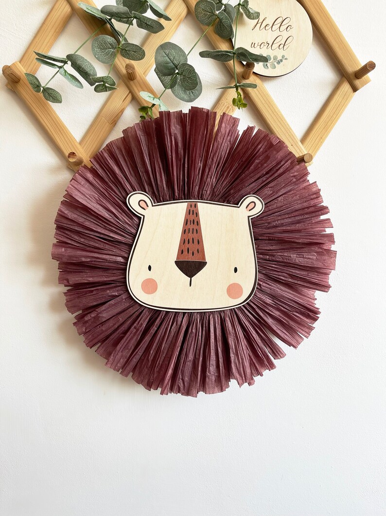 Lion Face Raffia Wall Hanging Safari Jungle Nursery Lion | Etsy