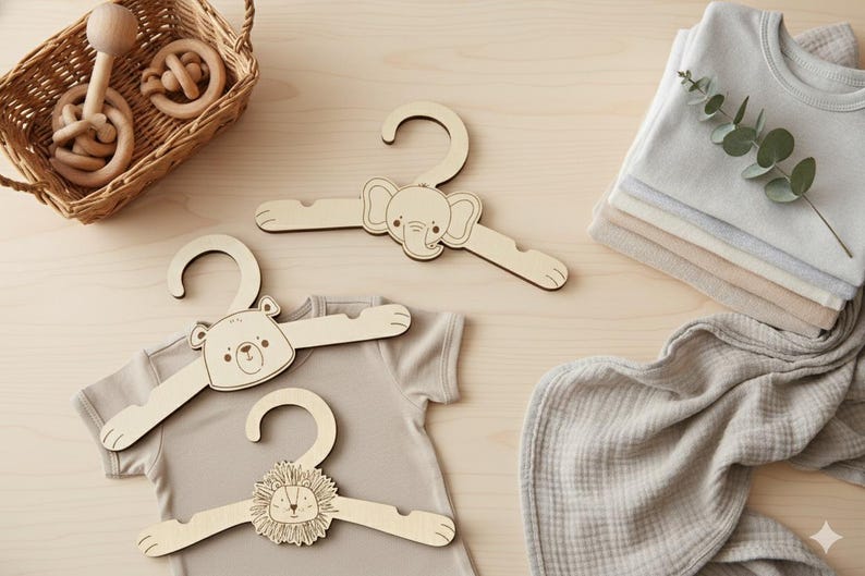 Animal Baby Closet Dividers SVG | Wooden Baby Hangers Laser Cut Files ...