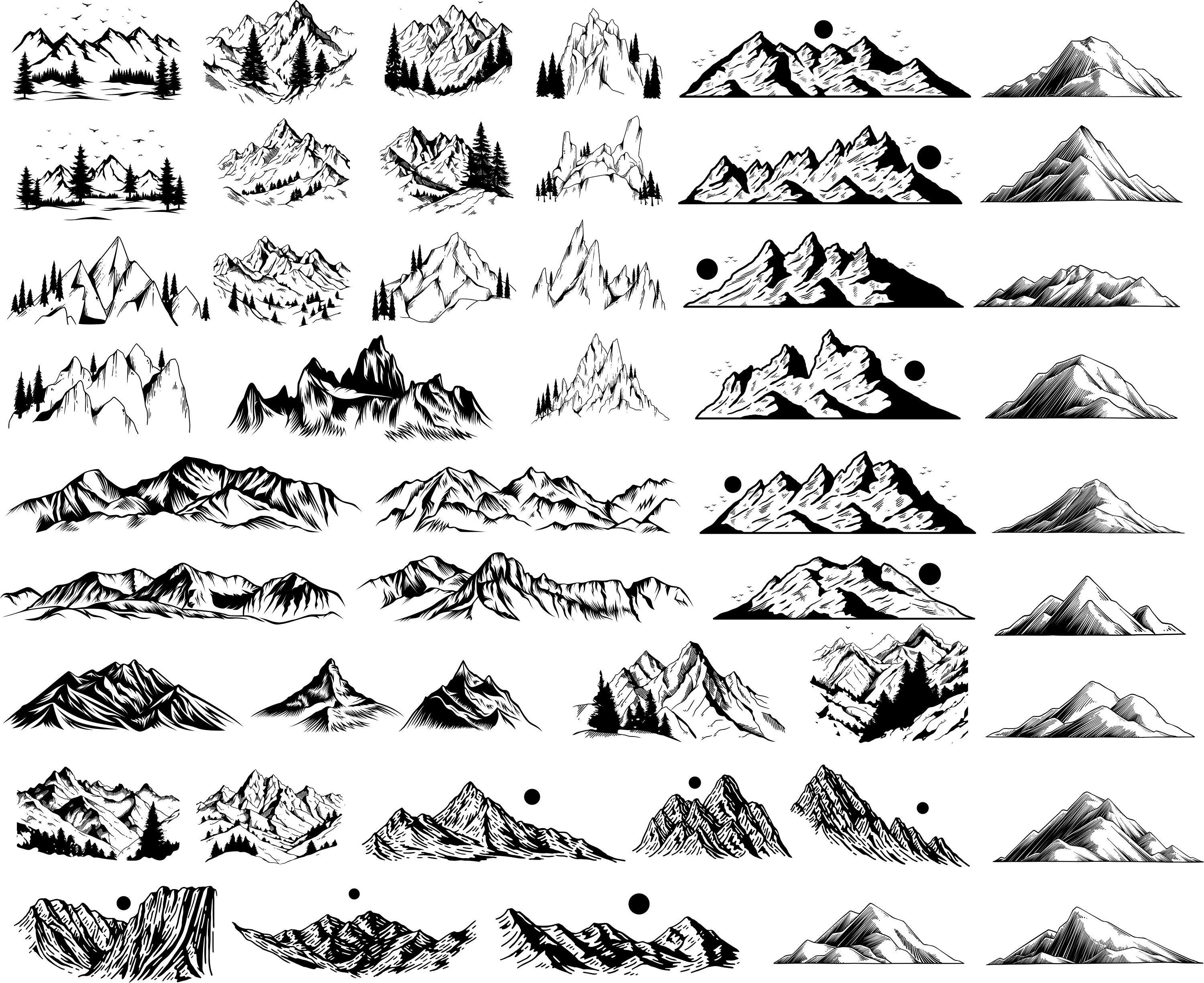 Landscape Mountains SVG Bundle, File for Cricut for Silhouette, Forest ...