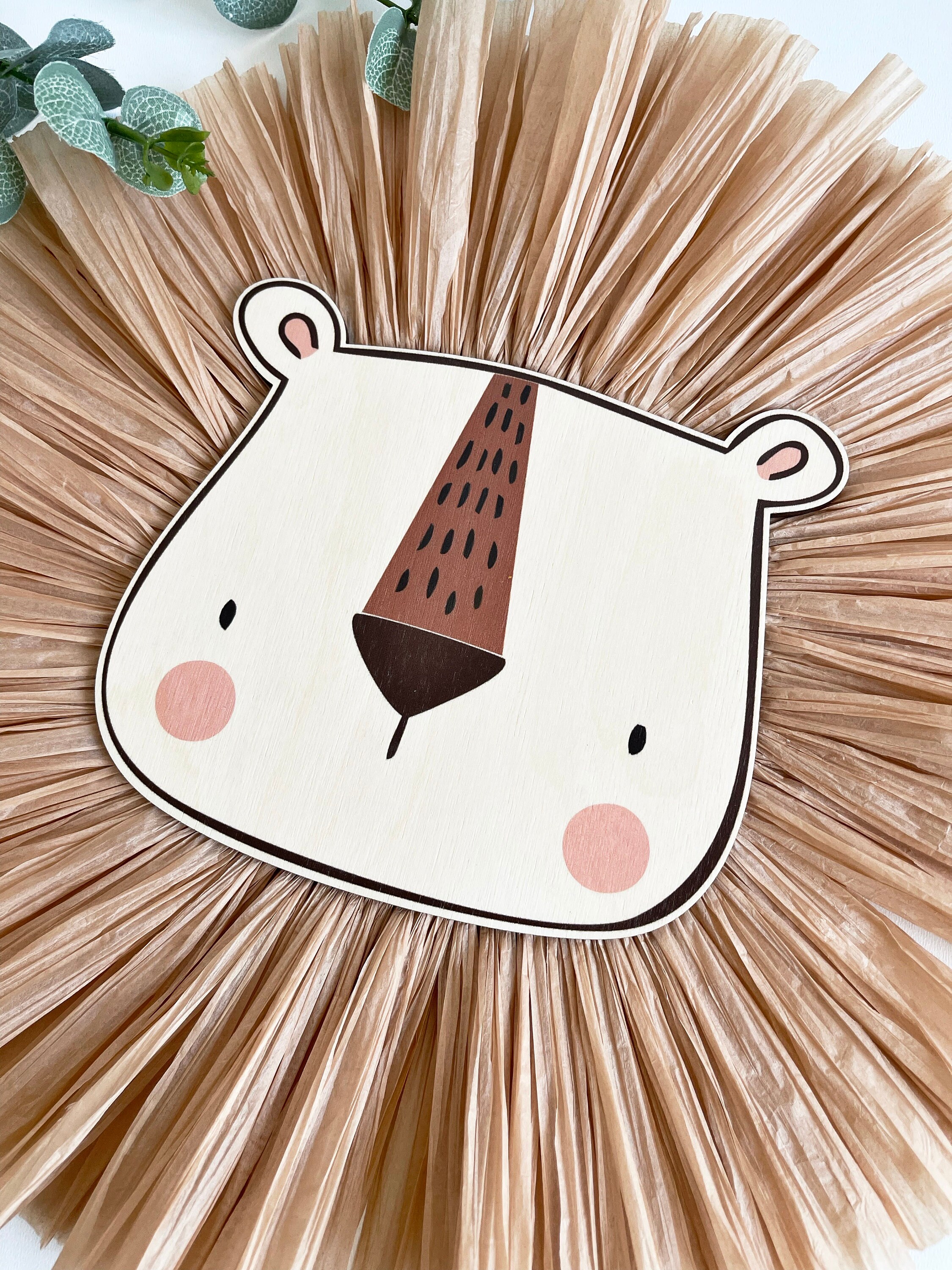 Lion Face Raffia Wall Hanging Safari Jungle Nursery Lion | Etsy