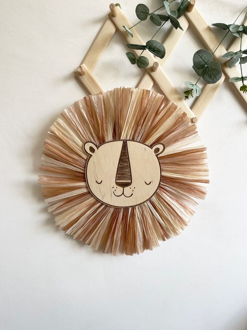 Lion Face Raffia Wall Hanging Safari Jungle Nursery Lion - Etsy