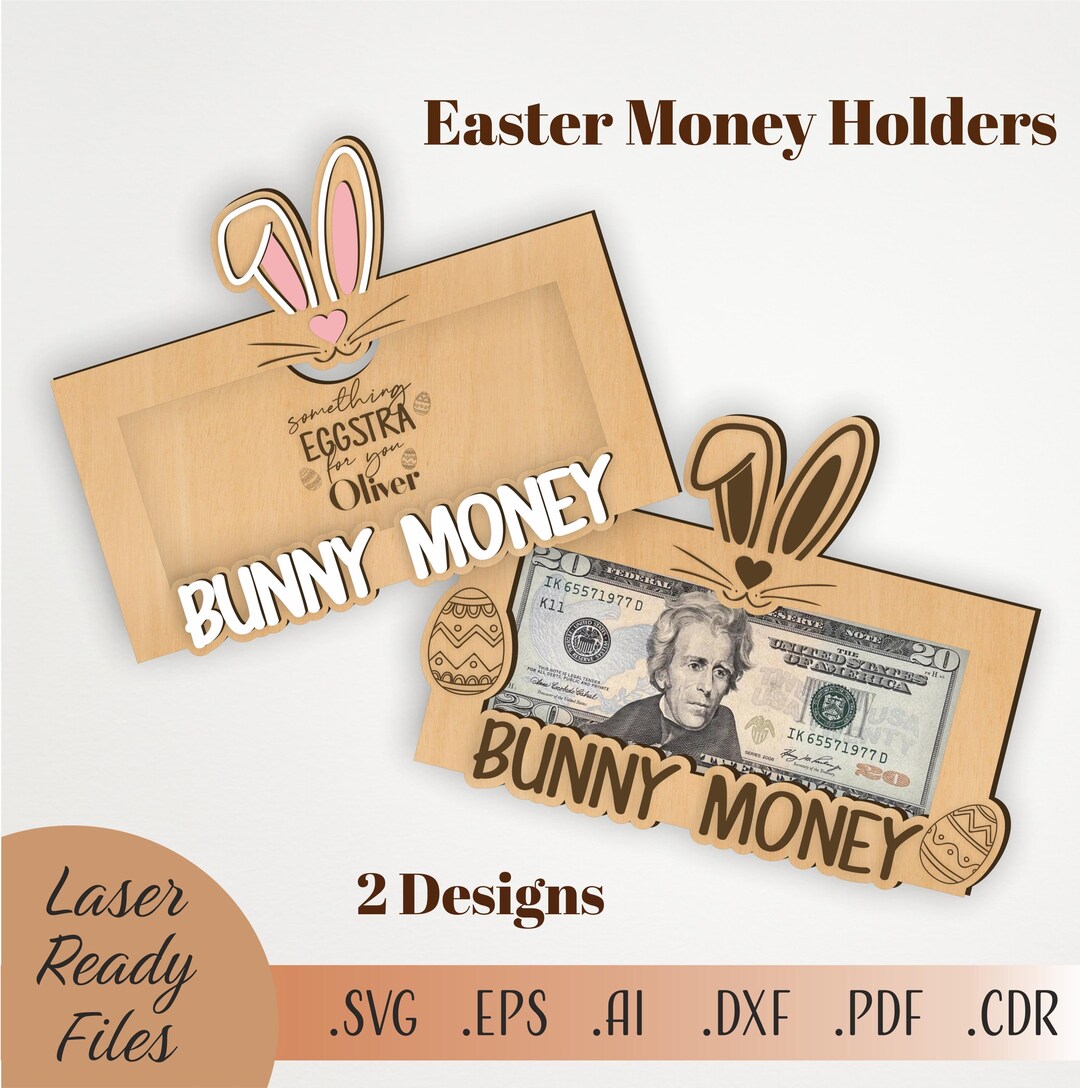 Easter Money Holder SVG, Laser File Easter Money Gift SVG, Bunny Money ...