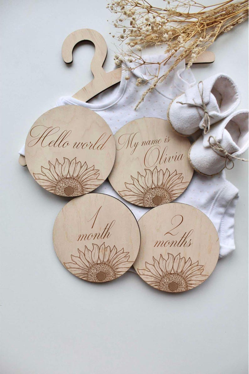 Baby Milestone Cards SVG Bundle | Laser Cut Files for Glowforge Cricut ...
