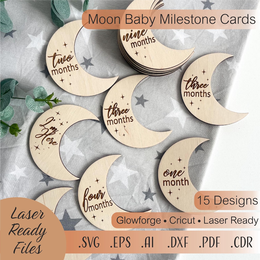 Baby Milestones Moons SVG, Baby Milestone SVG, Hello World SVG, Laser ...