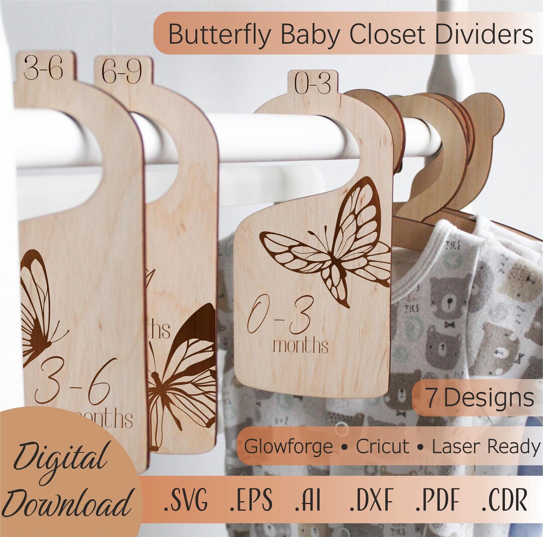 Butterfly Baby Closet Dividers SVG Bundle | Butterfly Closet Tags ...
